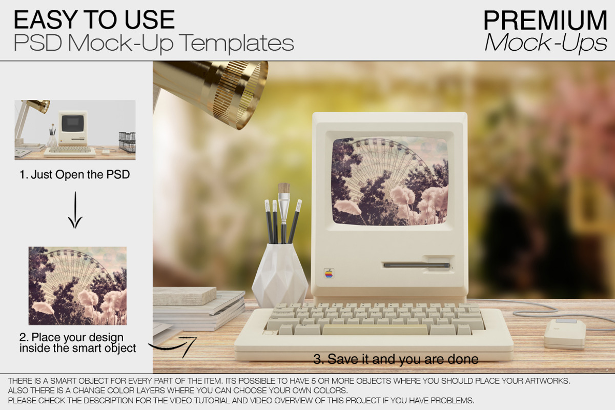 Vintage Computer Mockups, a Product Mockup by mock-ups | Creative Market