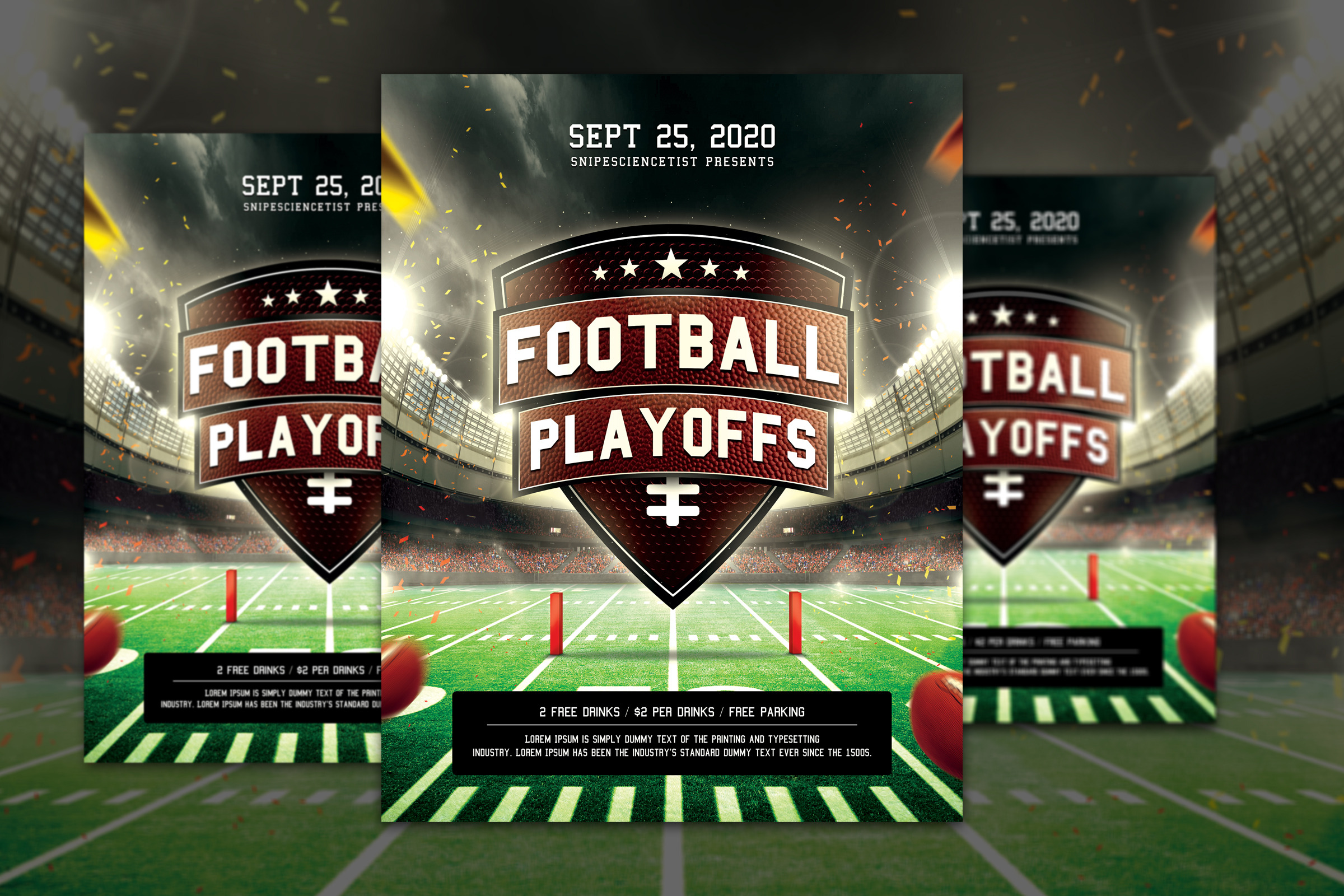 Football Playoffs Flyer Templates, a Flyer Template by SNIPESCIENTIST