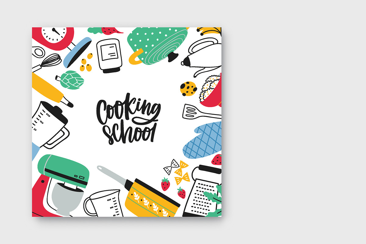 Big home cooking bundle, seamless, a Food Illustration by Good Studio