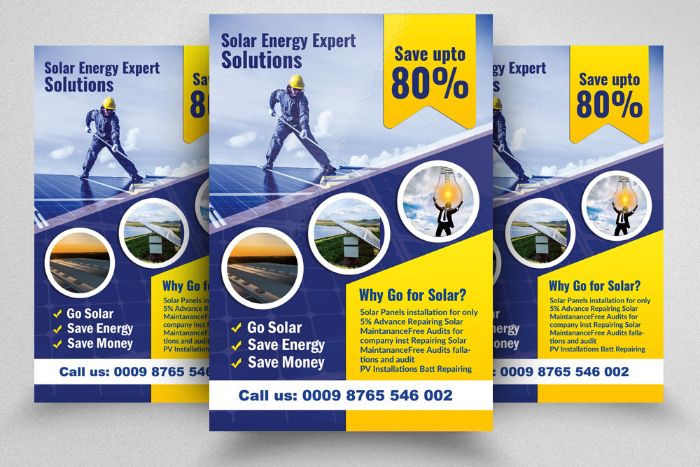 Solar Energy Solution Flyer Template, a Flyer Template by Design Up