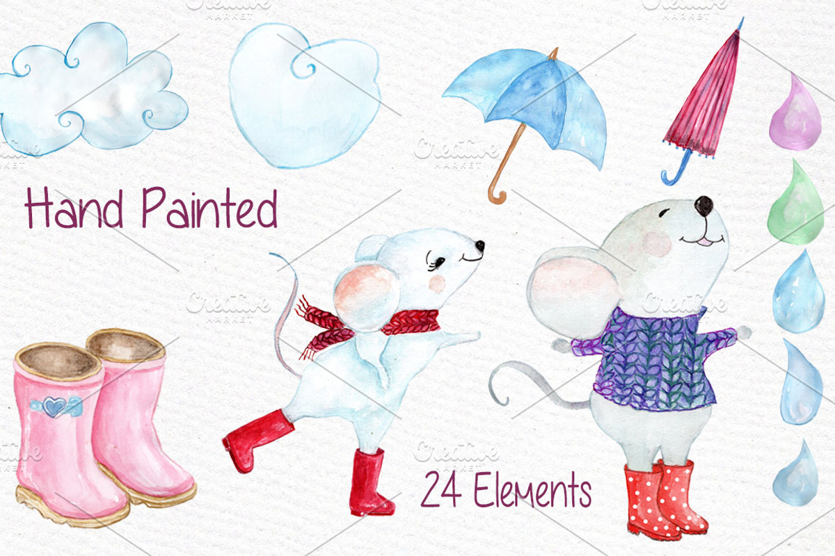 Watercolor weather clipart, an Illustration by vivastarkids