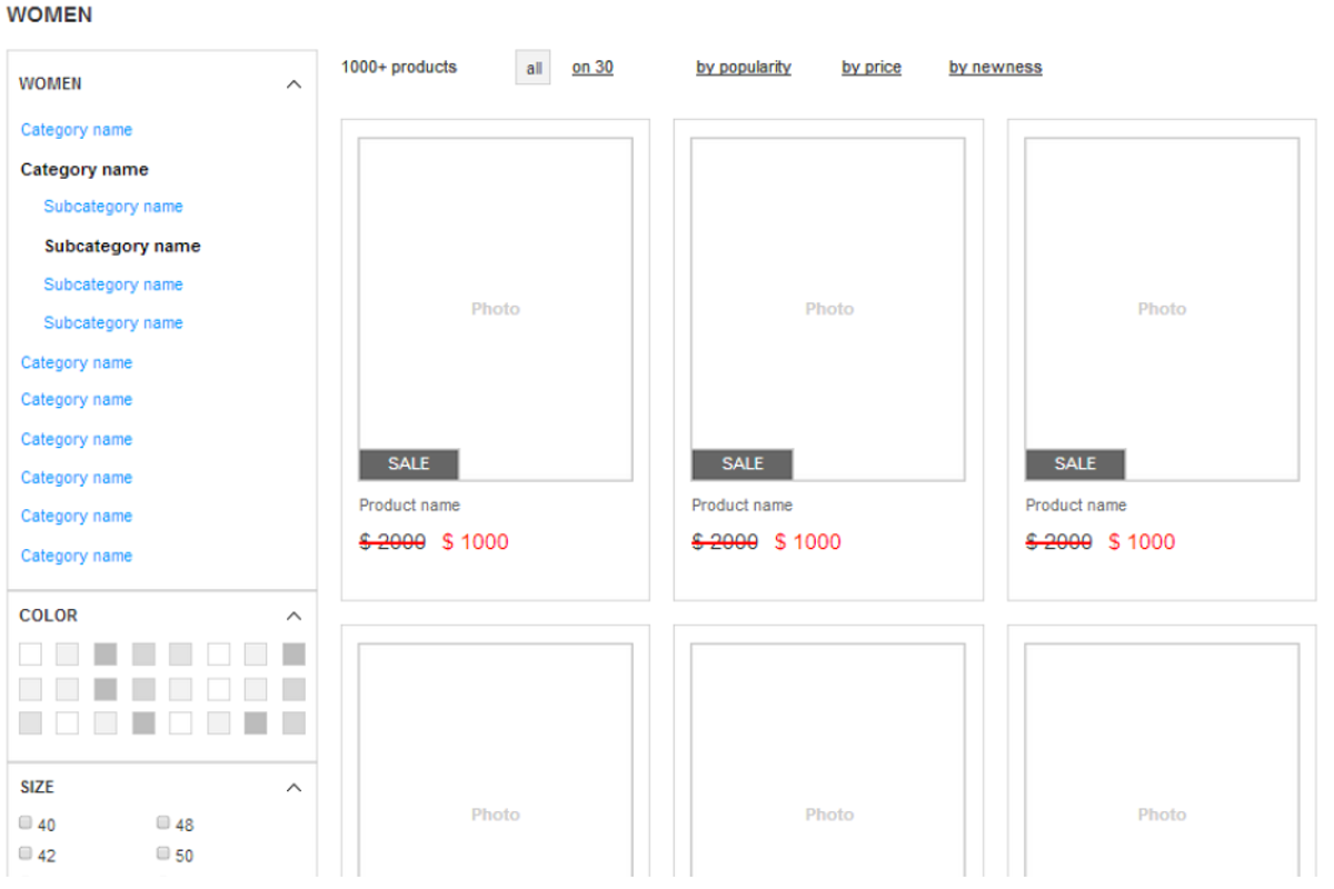 Axure template / Clothing store, a Websites & App Template by Axemplate ...