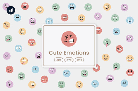 Kawaii vector cartoon emoticon character with different emotions and ...
