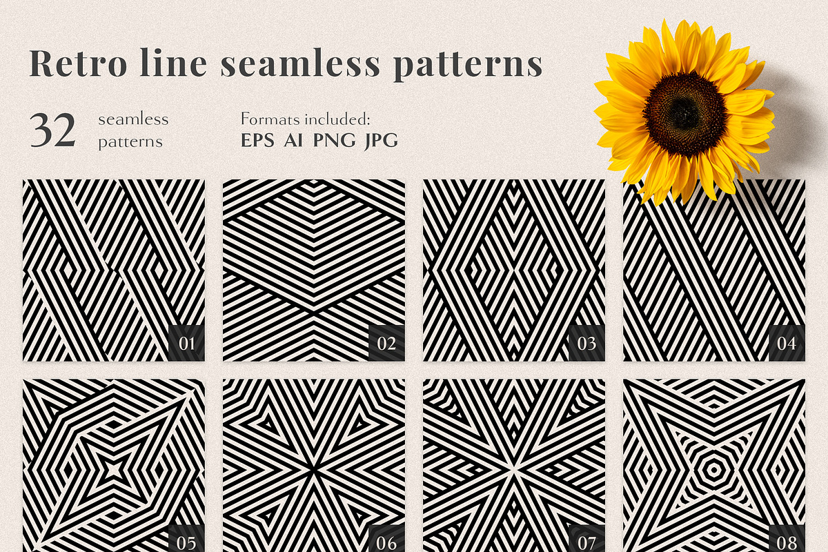 32 RETRO LINE GEOMETRY patterns