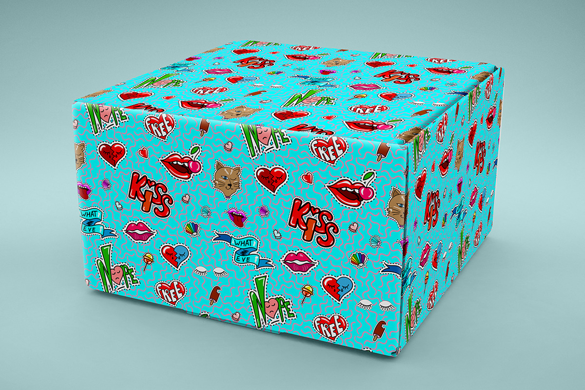 66 funky stickers & 10 patterns, an Illustration by Creative.LAB