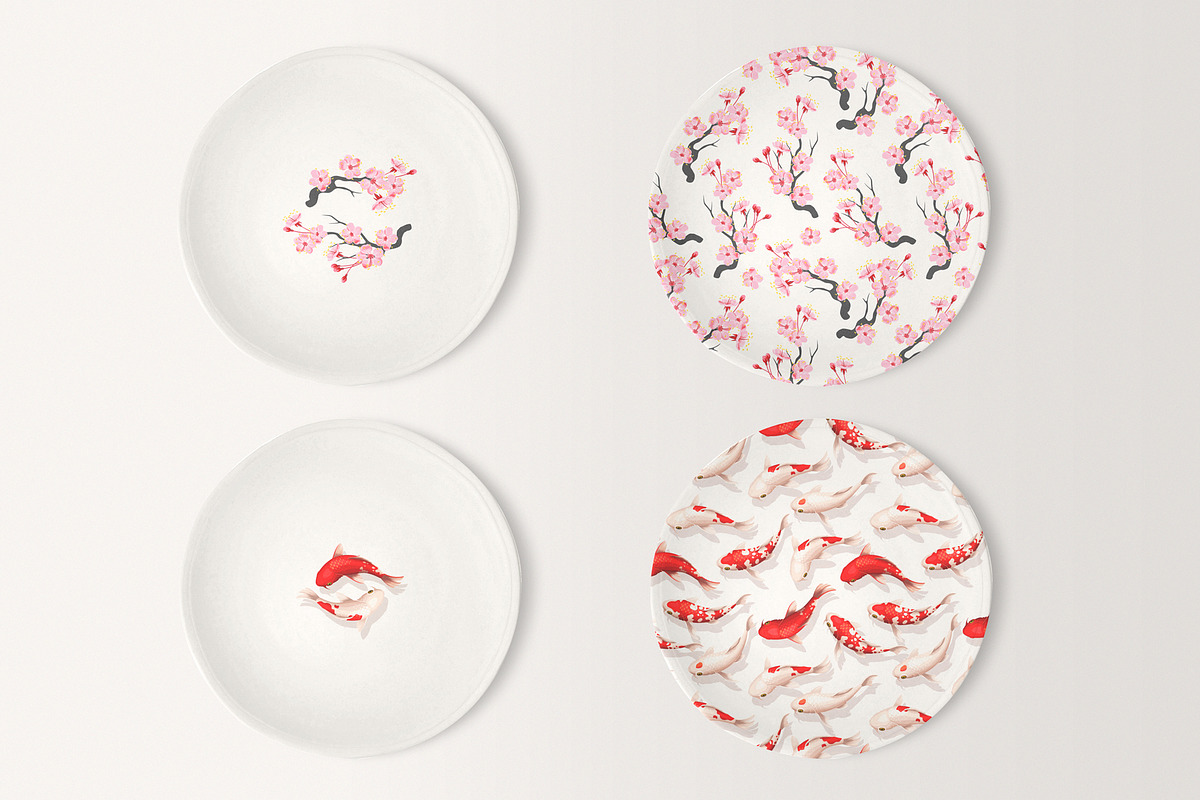 Kohaku Koi Patterns, a Pattern Graphic by GreyLilac | Creative Market