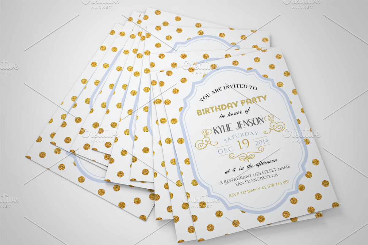 Elegant birthday party invitation II, an Invitation Template by annago