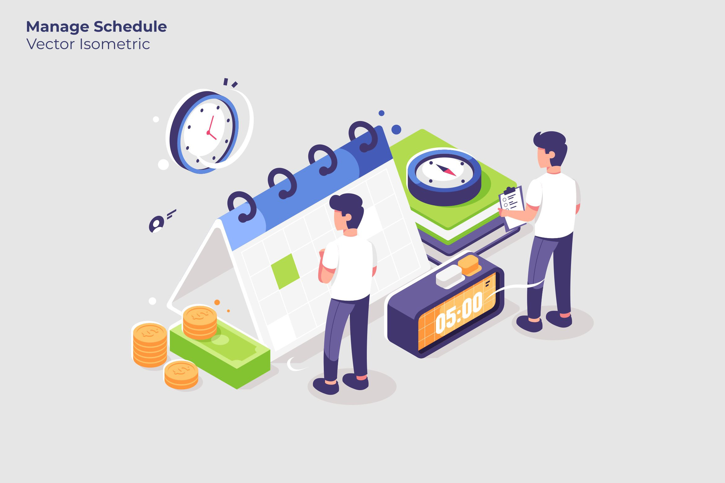 Manage Schedule - Vector Illustratio, an Illustration by AQR Studio