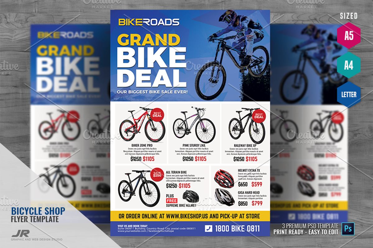 Bicycle Sale Promo Flyer, a Flyer Template by PSDPixel