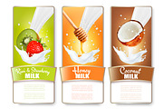 Set of three labels, a Food Illustration by ecco