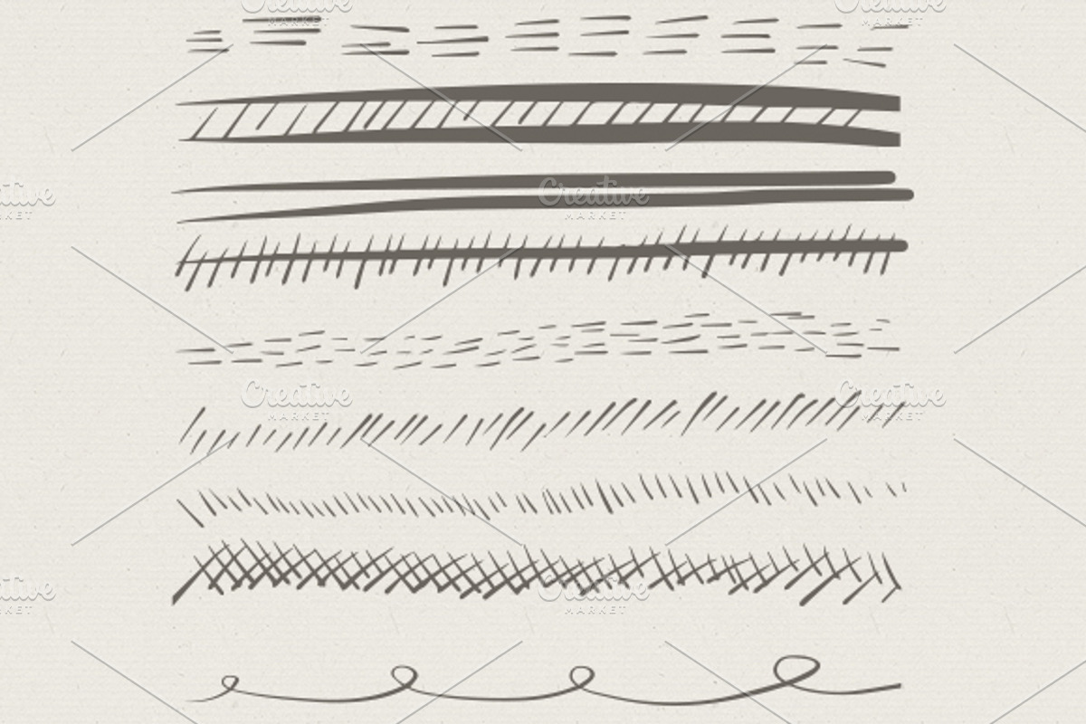 45 Hand Drawn Vector Lines, an Illustration by Jamie Pickering