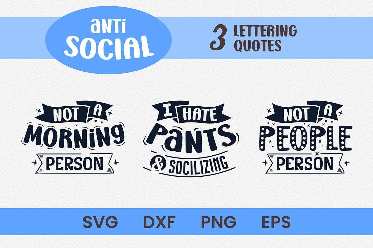 Anti Social lettering svg cut file, an Illustration by thedesignsource
