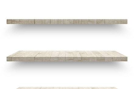 Wooden shelf template set isolated, a Texture Graphic by Sergey Kotenev