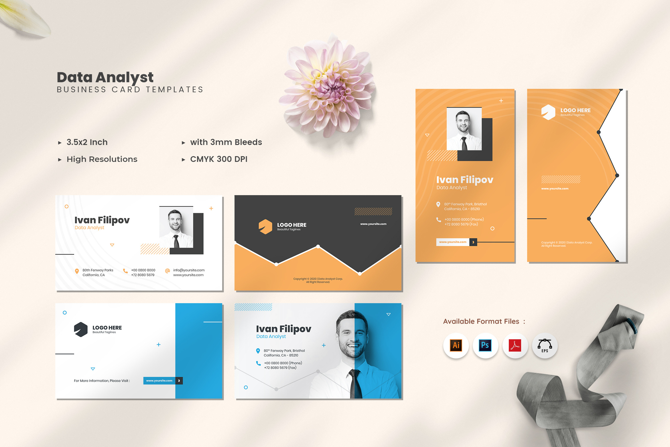 Data Analyst Business Card, a Business Card Template by Rahardi Creative