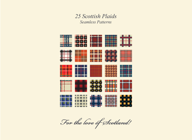 25 Scottish Plaid Repeat Patterns, a Pattern Graphic by VecFashion Ltd.