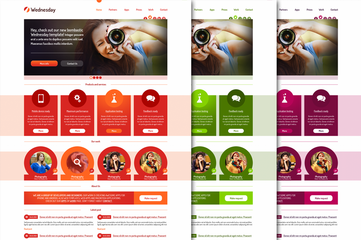 Wednesday PSD template, a Websites & App Template by JakubSpitzer