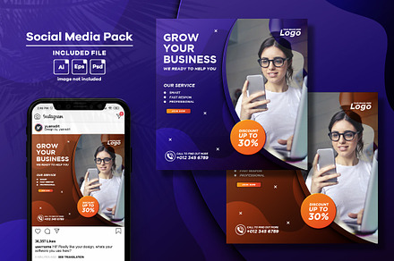 Social Media Post Template, a Social Media Template by yuanesei
