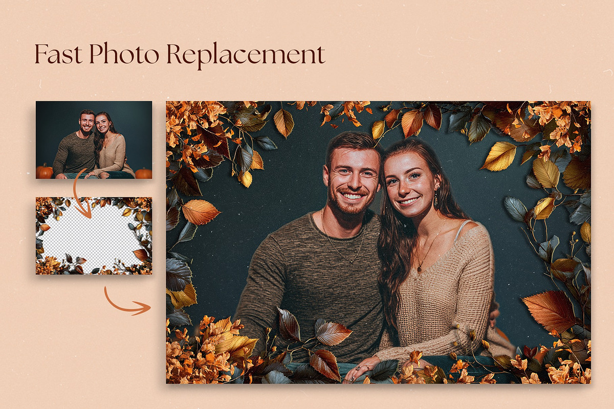 Autumn Fall Leaves Photo Frame, a Layer Style Add-On by DesignerCandies