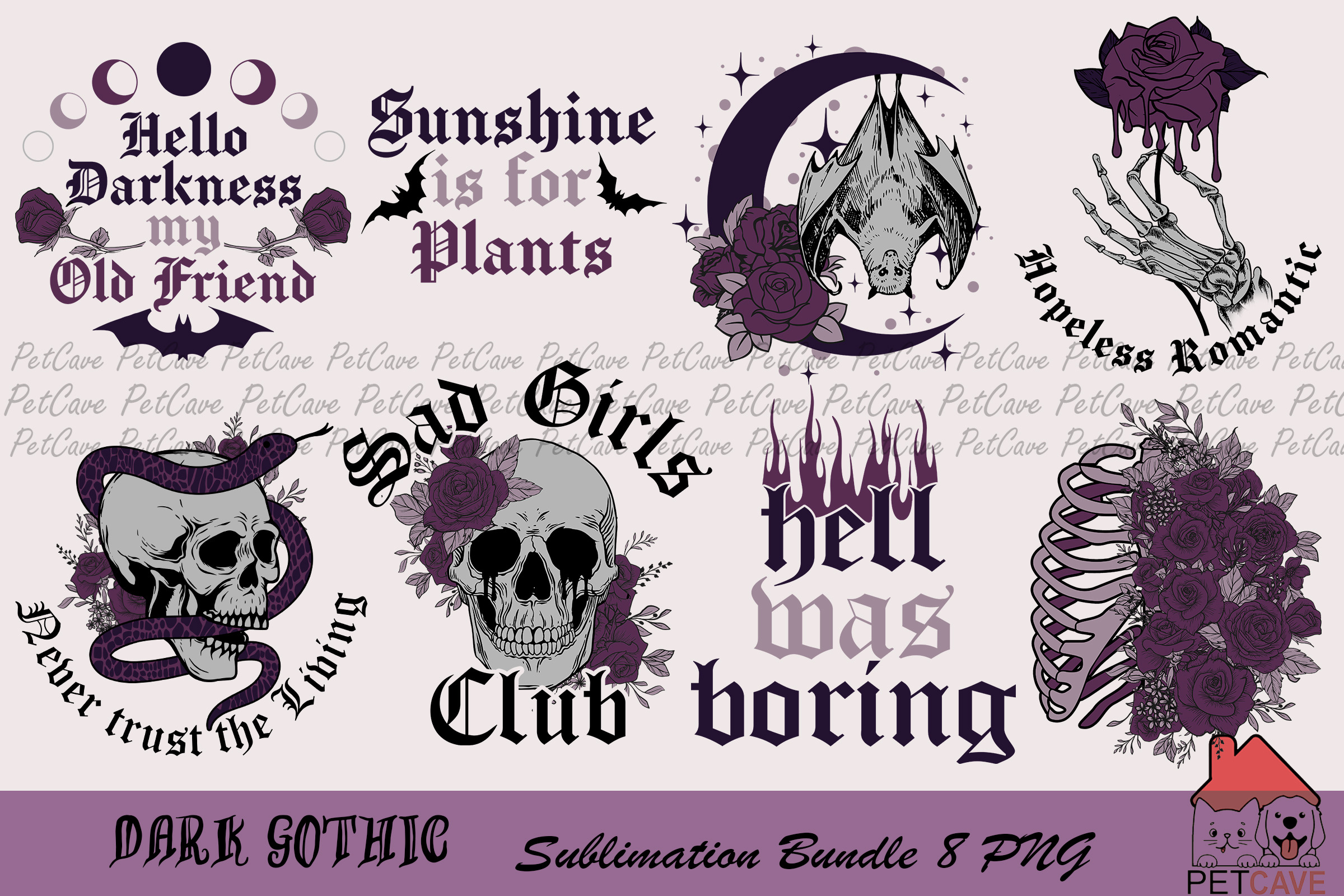 Dark Gothic Sublimation Bundle, a Graphic by Pet Cave