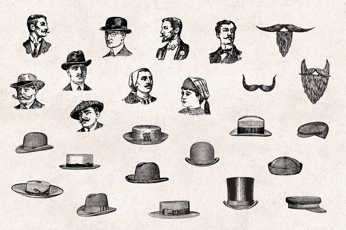 Men's Fashion - Vintage Engravings, an Illustration by Graphic Goods