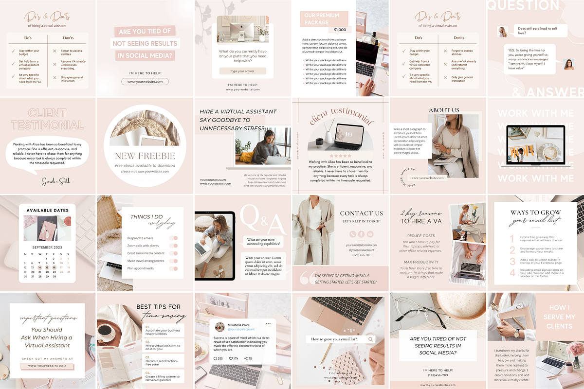 Virtual Assistant Instagram Template, a Social Media Template by ShopRShop
