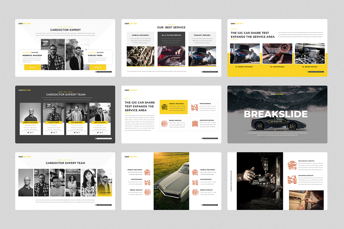Auto Service Garage Keynote, a Presentation Template by YossyOneStd