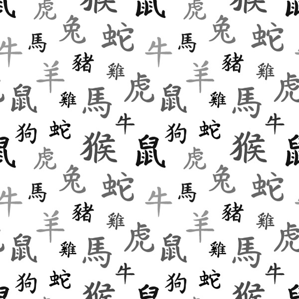 Chinese zodiac symbols pattern, a Pattern Graphic by BestPics