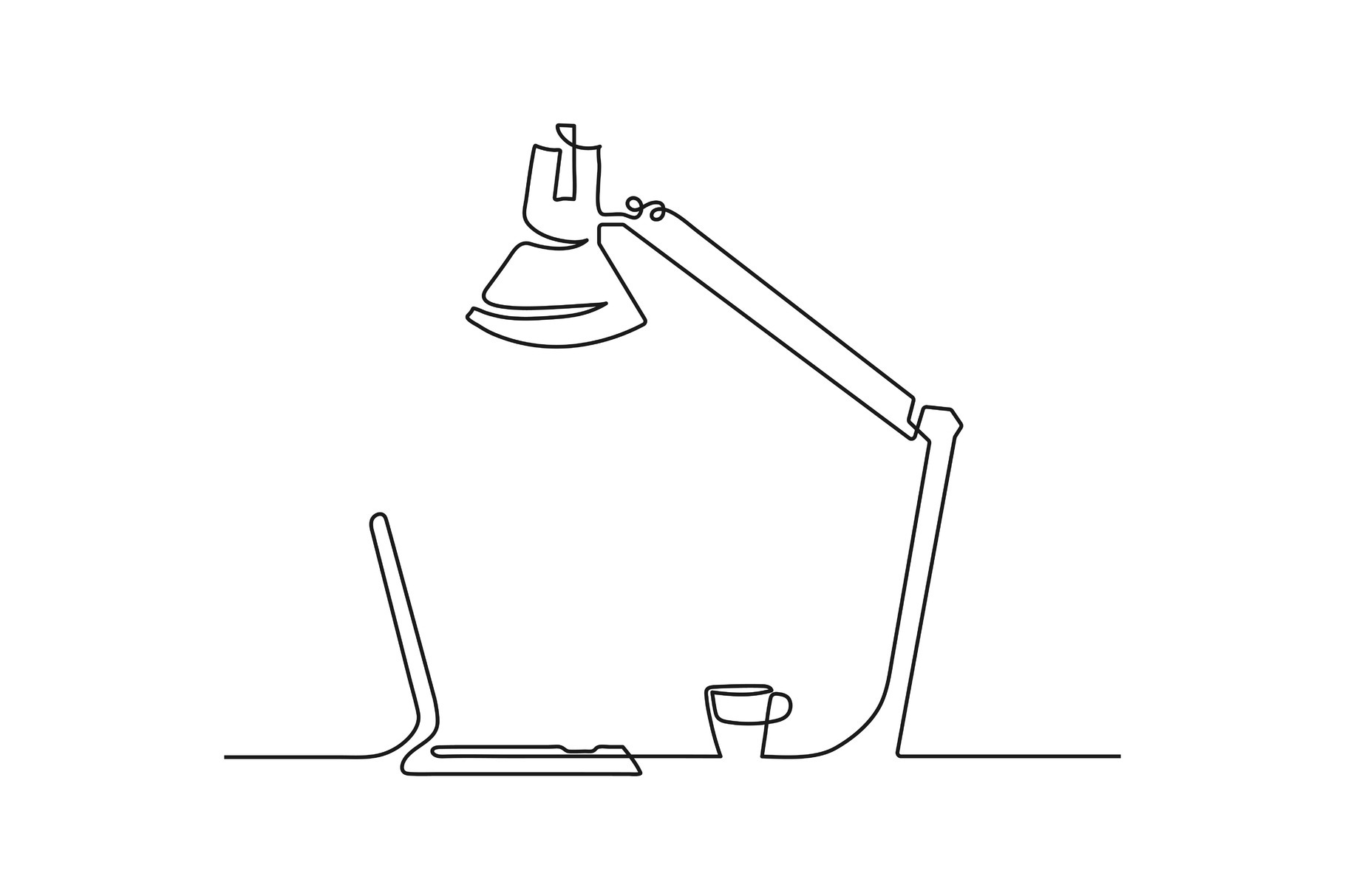 Vector black continuous one line of, a Technology Illustration by ...