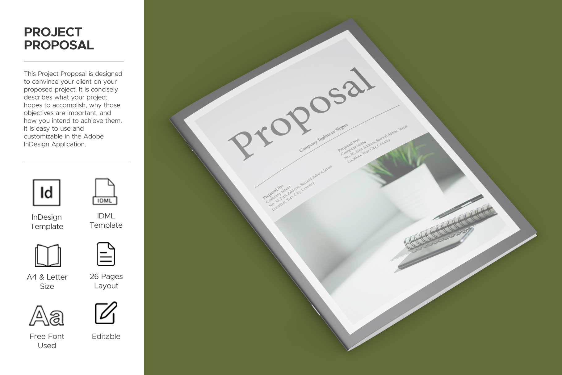 Project Proposal, a Magazine Template by Oshin Design