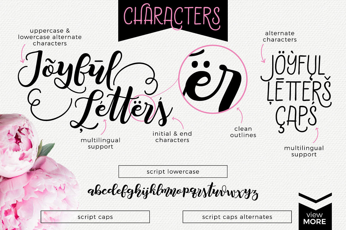 Joyful Letters font duo, a Script Font by HowJoyful