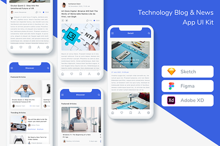 Mobile Blog App UI Kit | App Templates ~ Creative Market