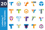 20 Logo Lettering T Template Bundle | Branding & Logo Templates ...