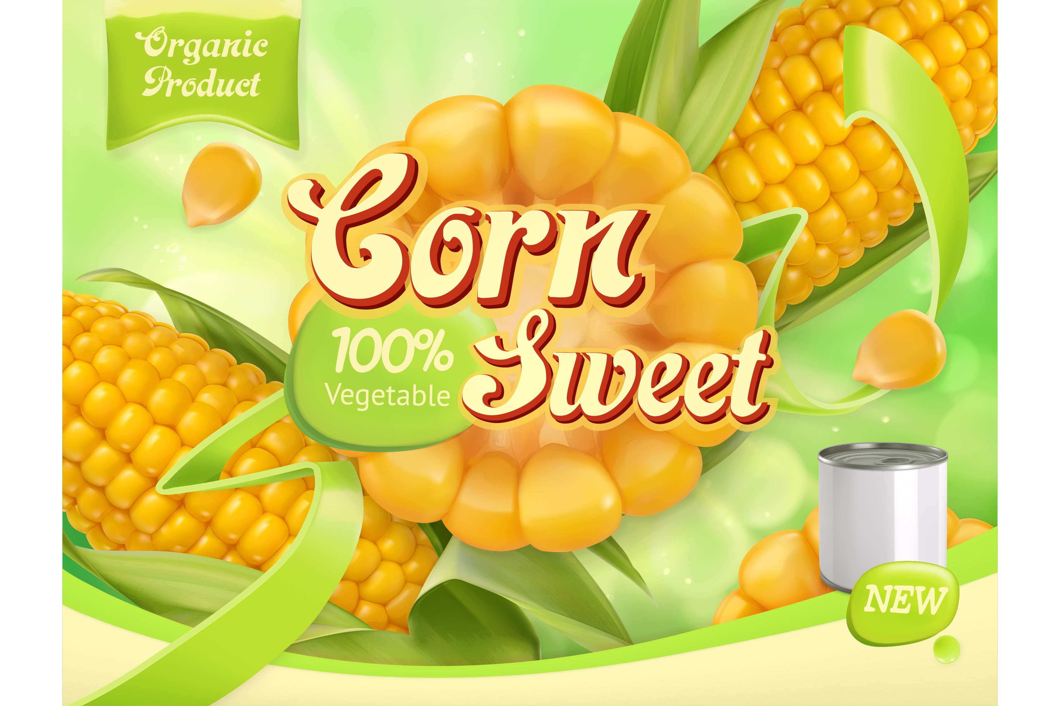 Sweet corn. Vector, package design, a Food Illustration by Allevinatis ...