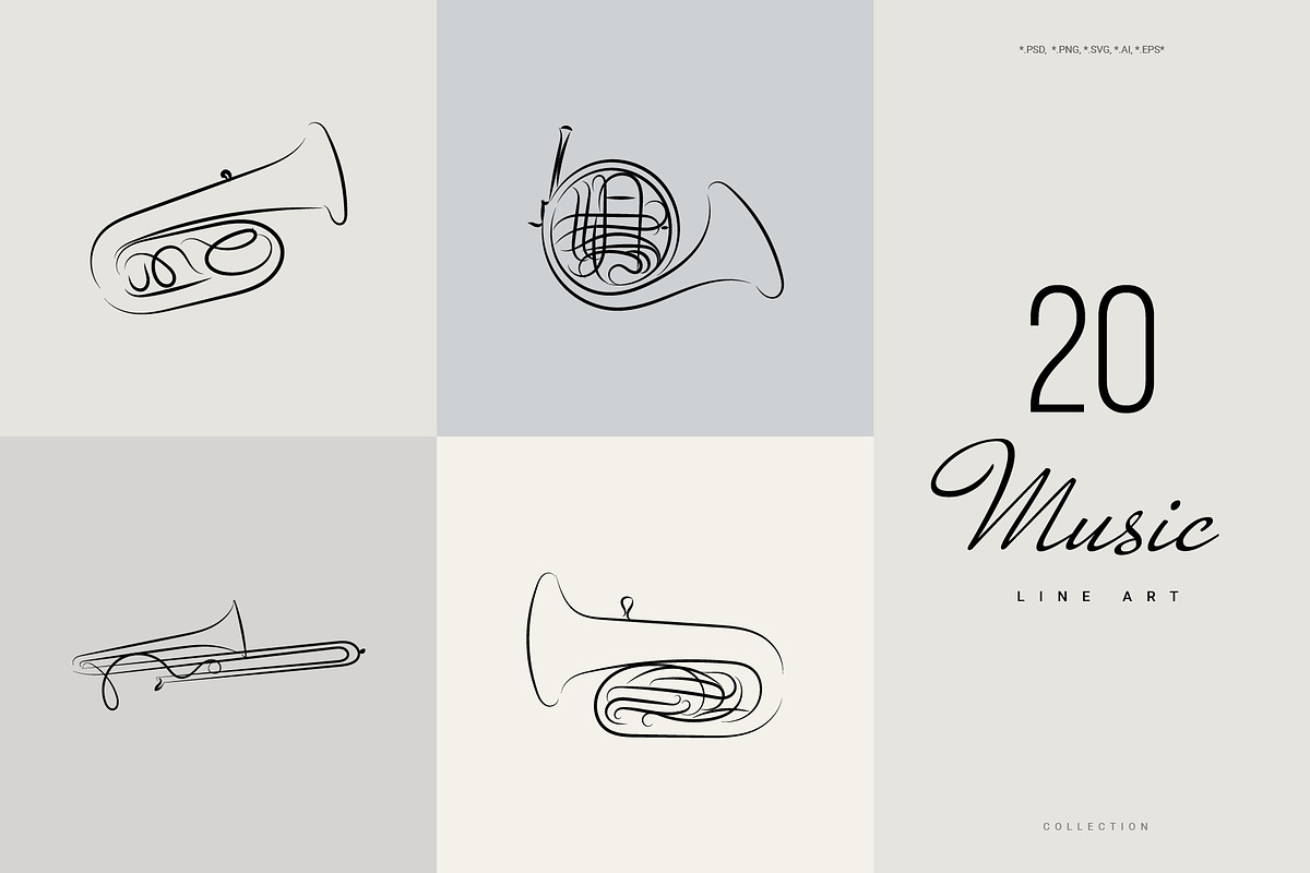 Music. Line Art Collection