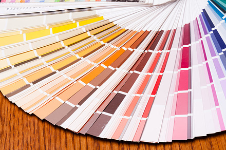 Color samples palette featuring art, background, and card, an ...