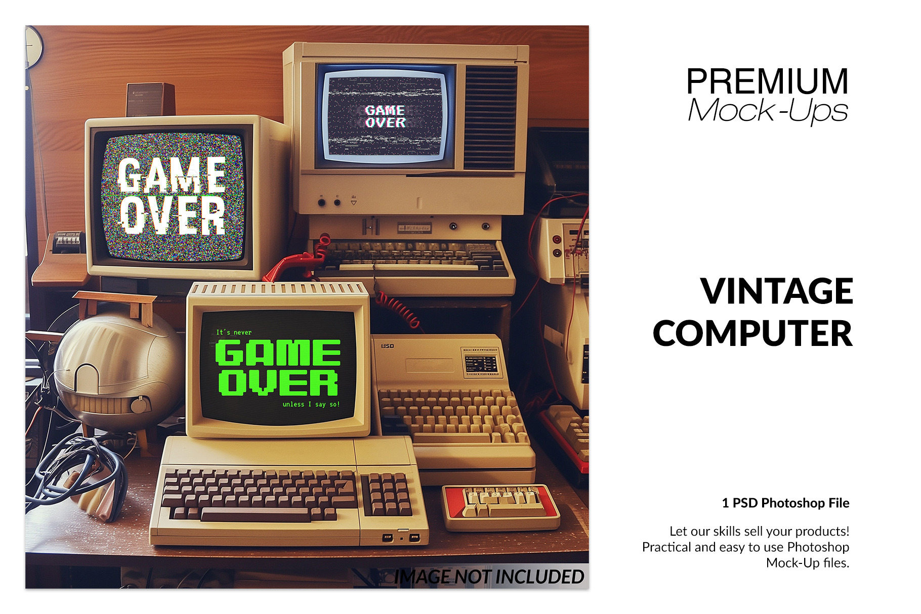 Vintage Computer Mockup, a Mac Mockup by mock-ups