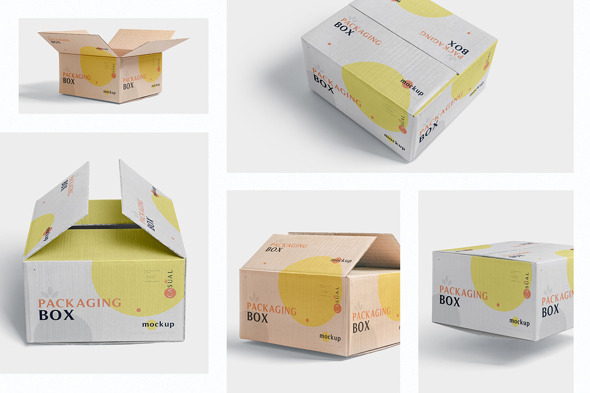 5 Packaging Box Mockups, a Packaging Mockup by GfxFoundry