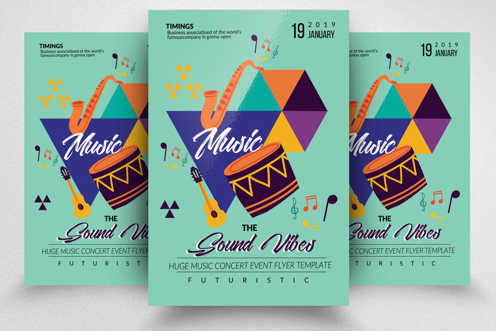 Classic Music Event Flyer Template, a Flyer Template by Psd Templates