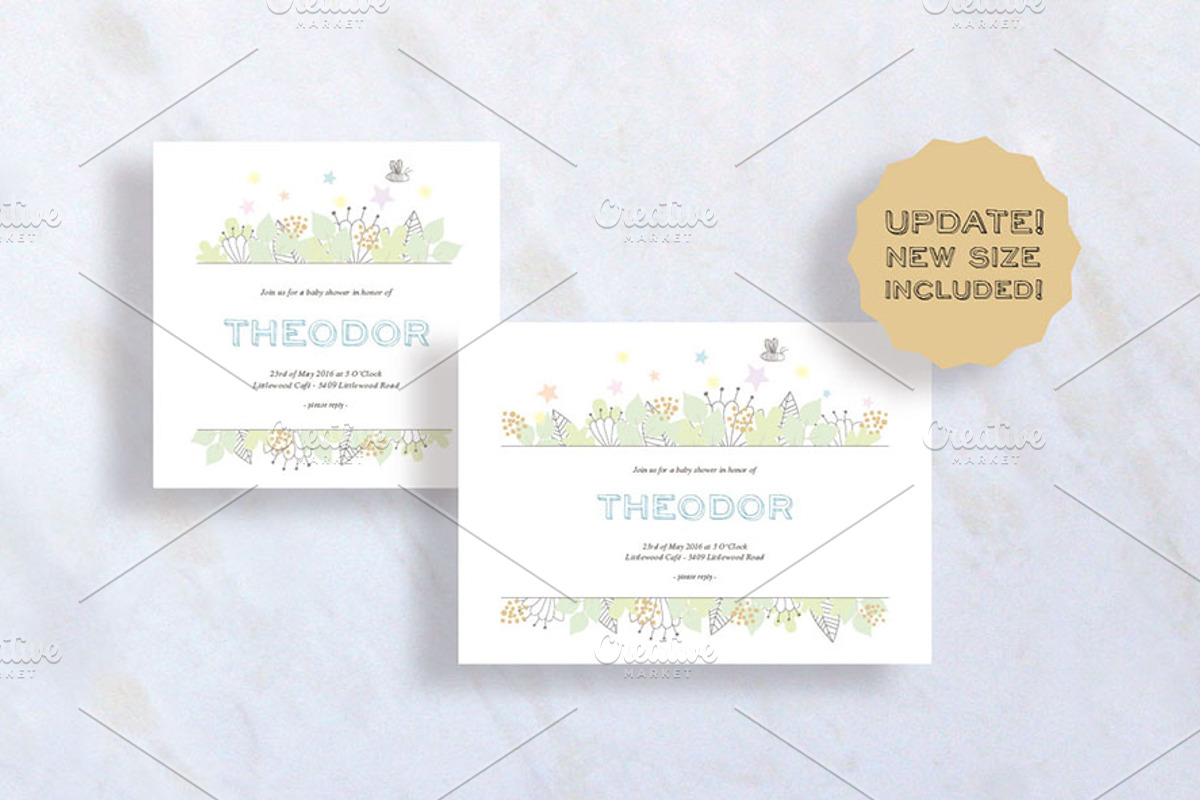 Cute Baby Shower Invitation Card, an Invitation Template by stockhype
