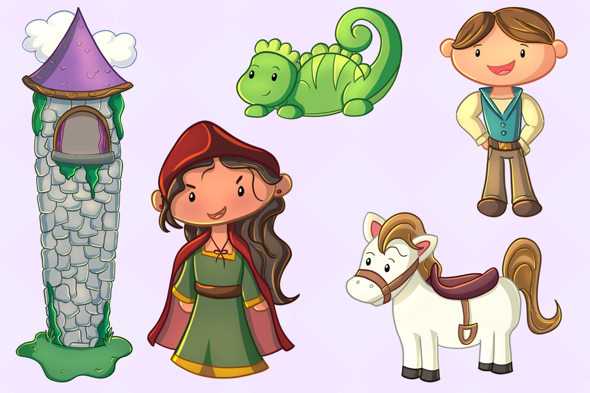 Rapunzel Fairy Tale Clip Art, an Illustration by Keepin' It Kawaii