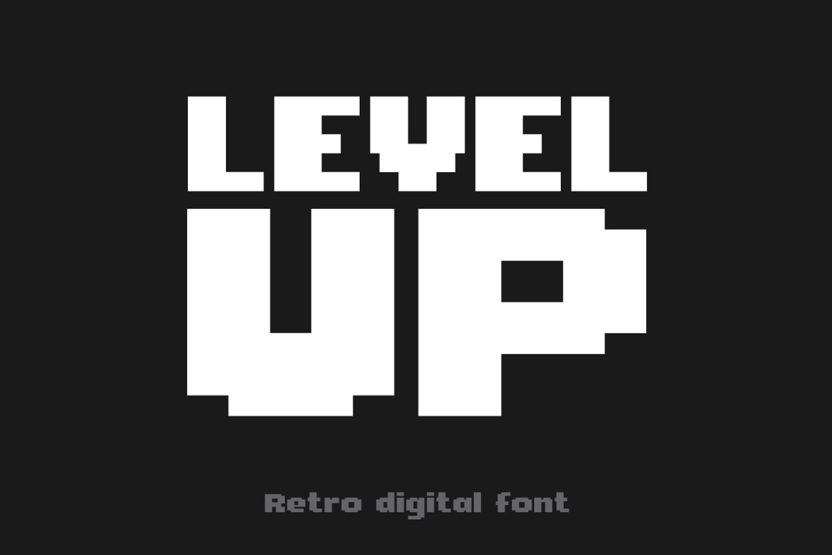 Level Up font, a Font by Youhhou