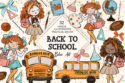 Back to school clipart | Education Illustrations ~ Creative Market