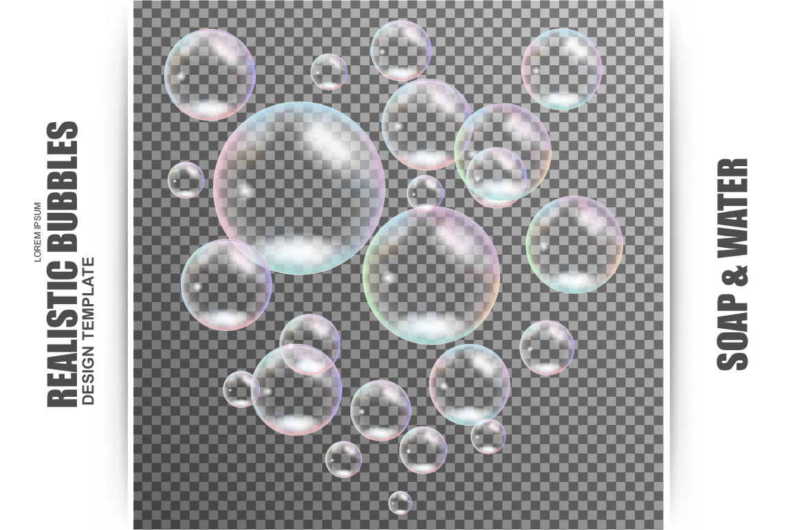 Realistic Soap And Water Bubbles | Graphic Objects ~ Creative Market
