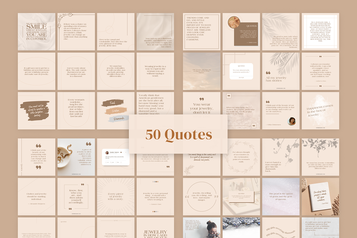 Jewelry Instagram Template for Canva, a Social Media Template by ...