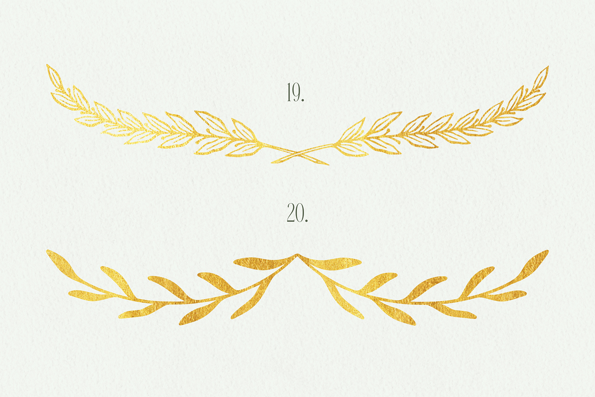 Gold Glitter Leaves Clipart