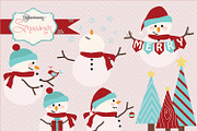 Snowmen clipart and Paper | Illustrations ~ Creative Market