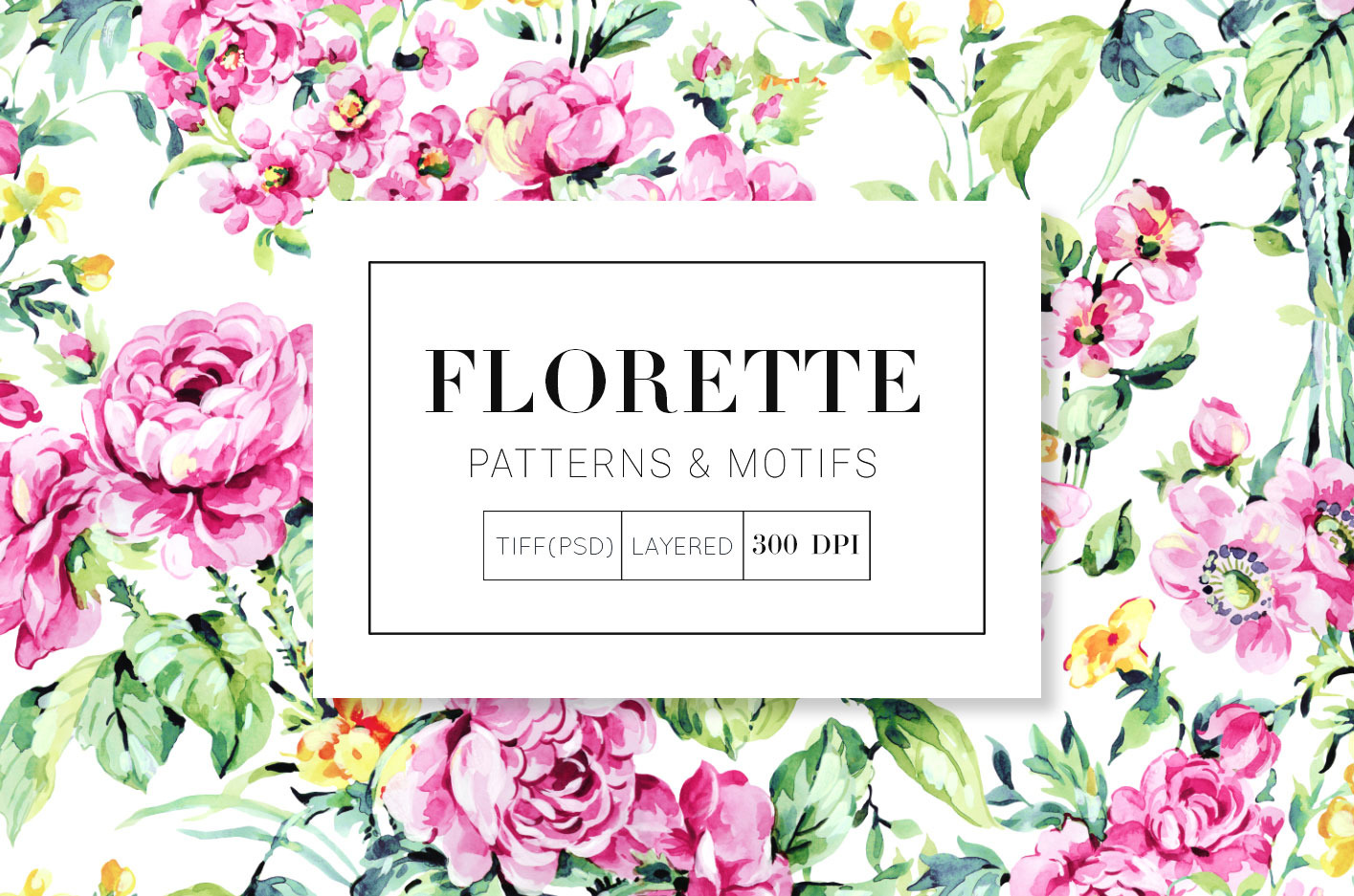 Florette, summer watercolor florals., a Pattern Graphic by TSTUDIO