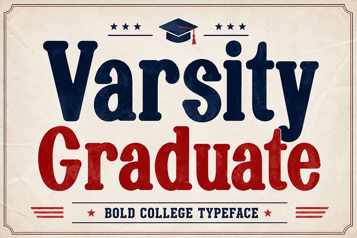 Varsity Graduate, a Slab Serif Font by Wow Magic