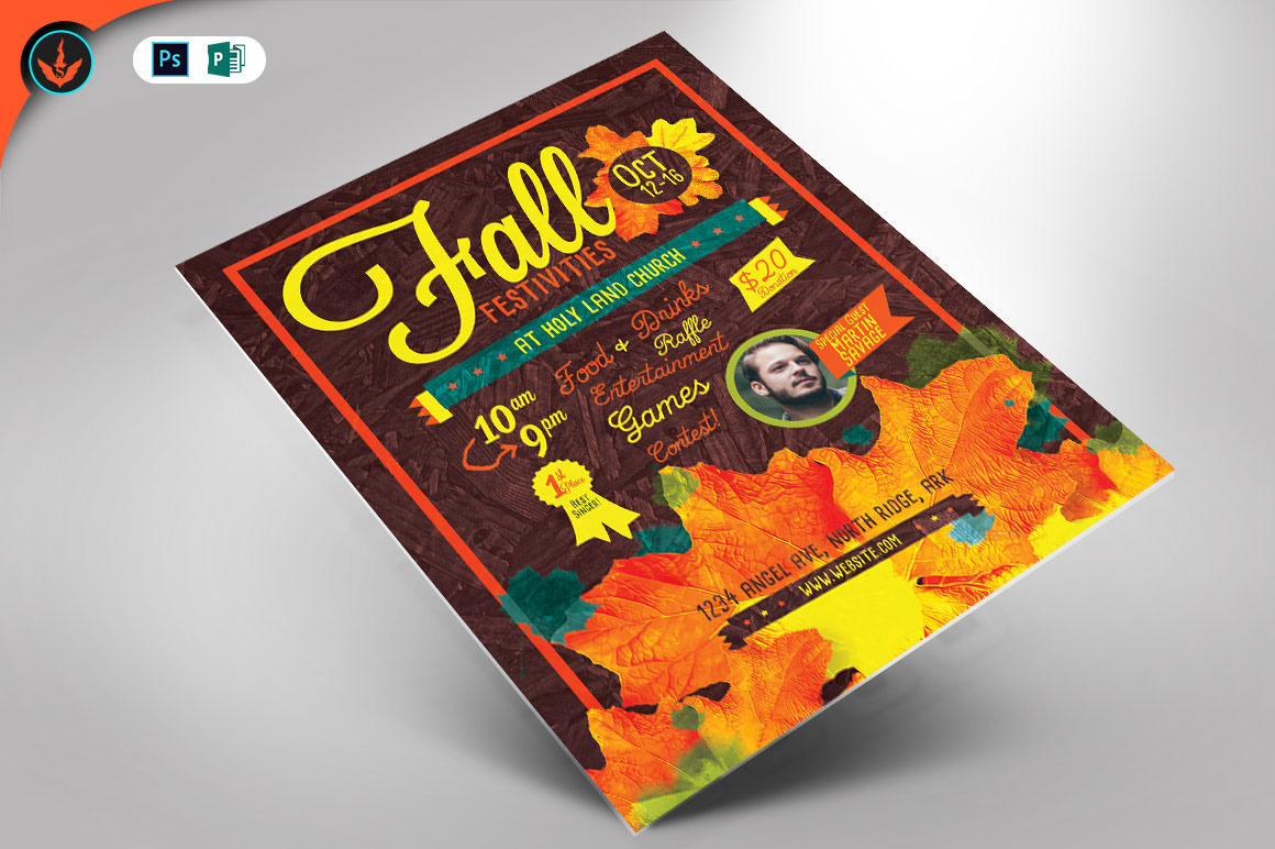Fall Festivities Holiday Flyer, a Flyer Template by SeraphimChris