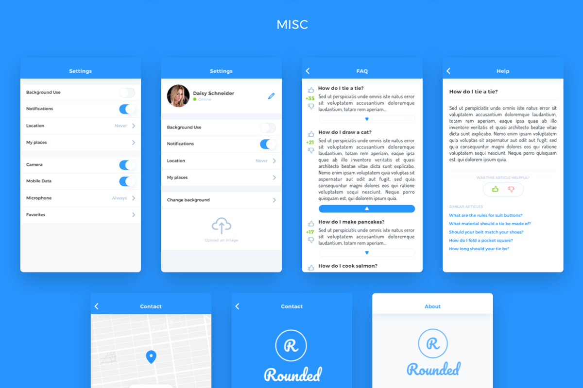 Rounded UI kit, an UI Kit Template by apgudkov | Creative Market